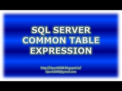 Common Table Expression Cte In Sql Server Youtube