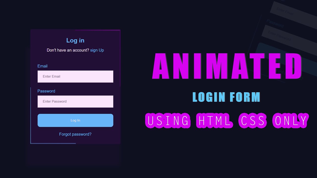 Animated Login Form With Source Code Login Page Using Html Css Youtube Nbkomputer