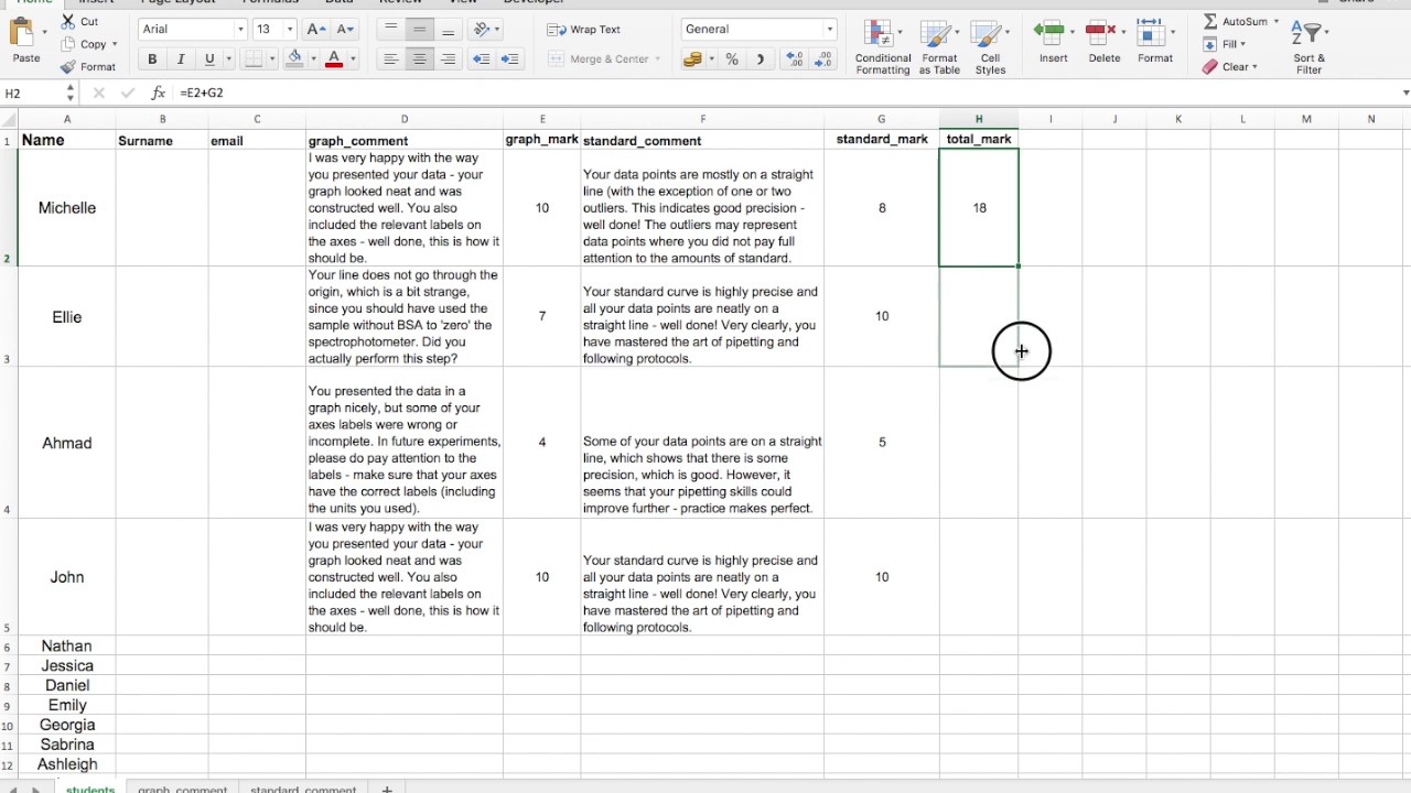 Rubrics In Excel For Effective Marking And Feedback Youtube