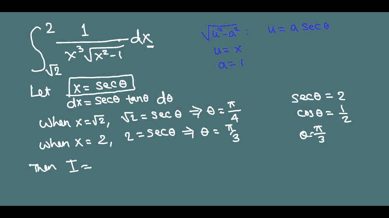 Trigonometric Substitution Examples Calculus 6 2b Substitution