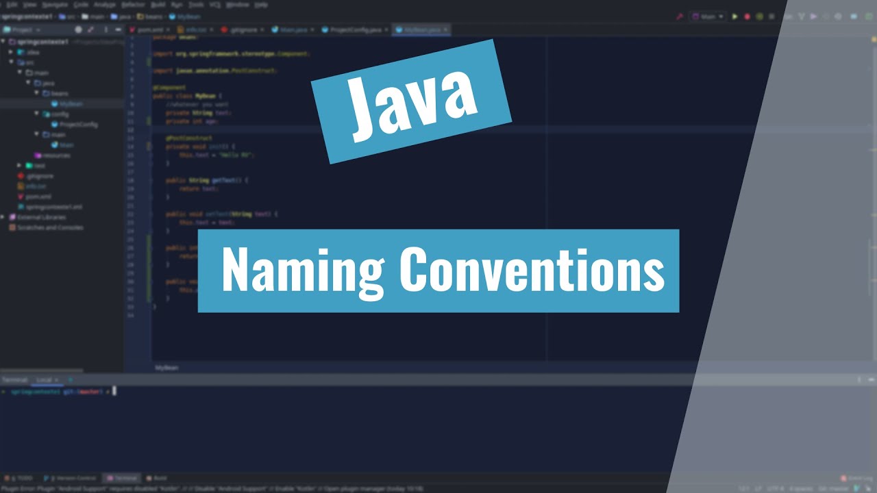 Java Naming Conventions Tutorial Youtube