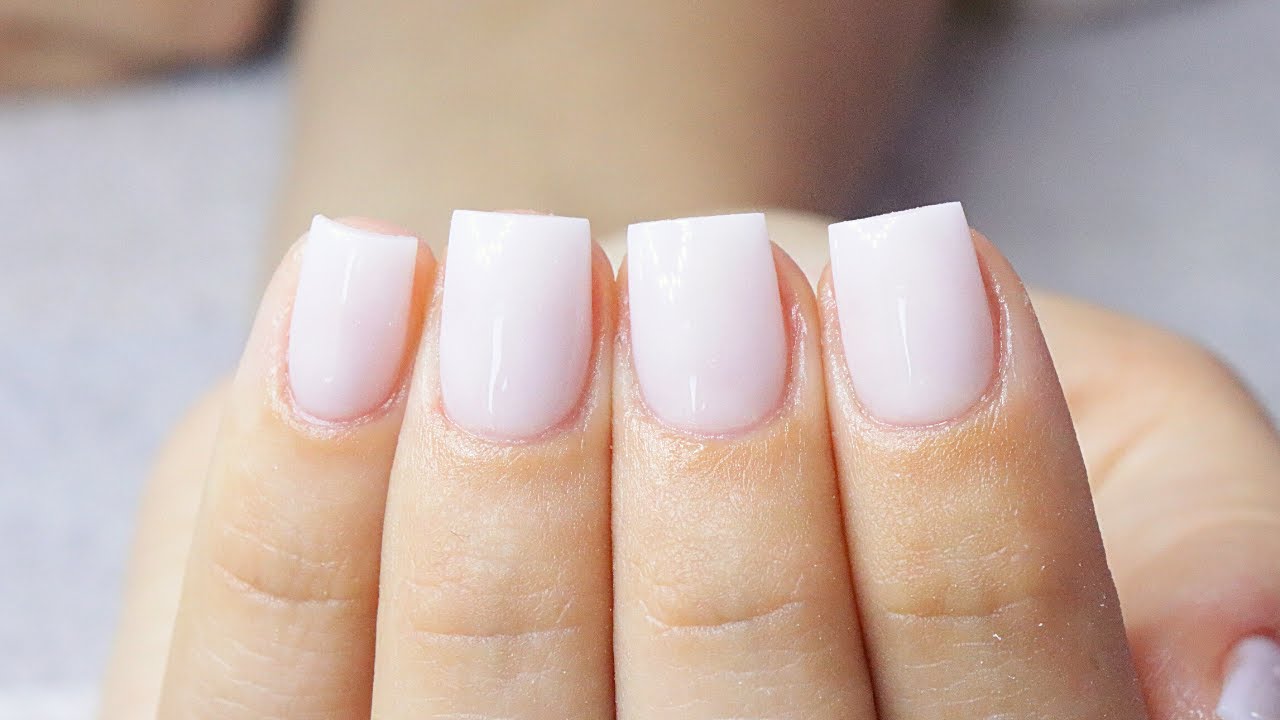 How To Acrylic Nails Full Set For Beginners Milky White Short Nails