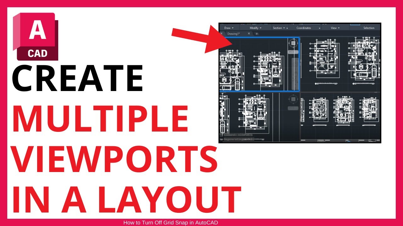How To Create Multiple Viewports In A Layout In Autocad Youtube