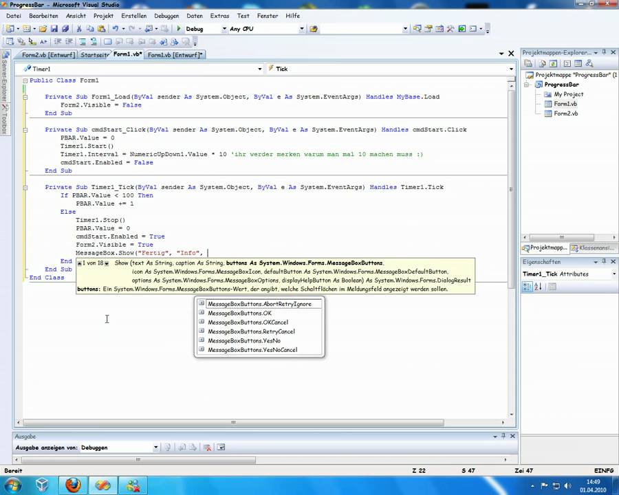 Vb Net Progressbar Tutorial Youtube