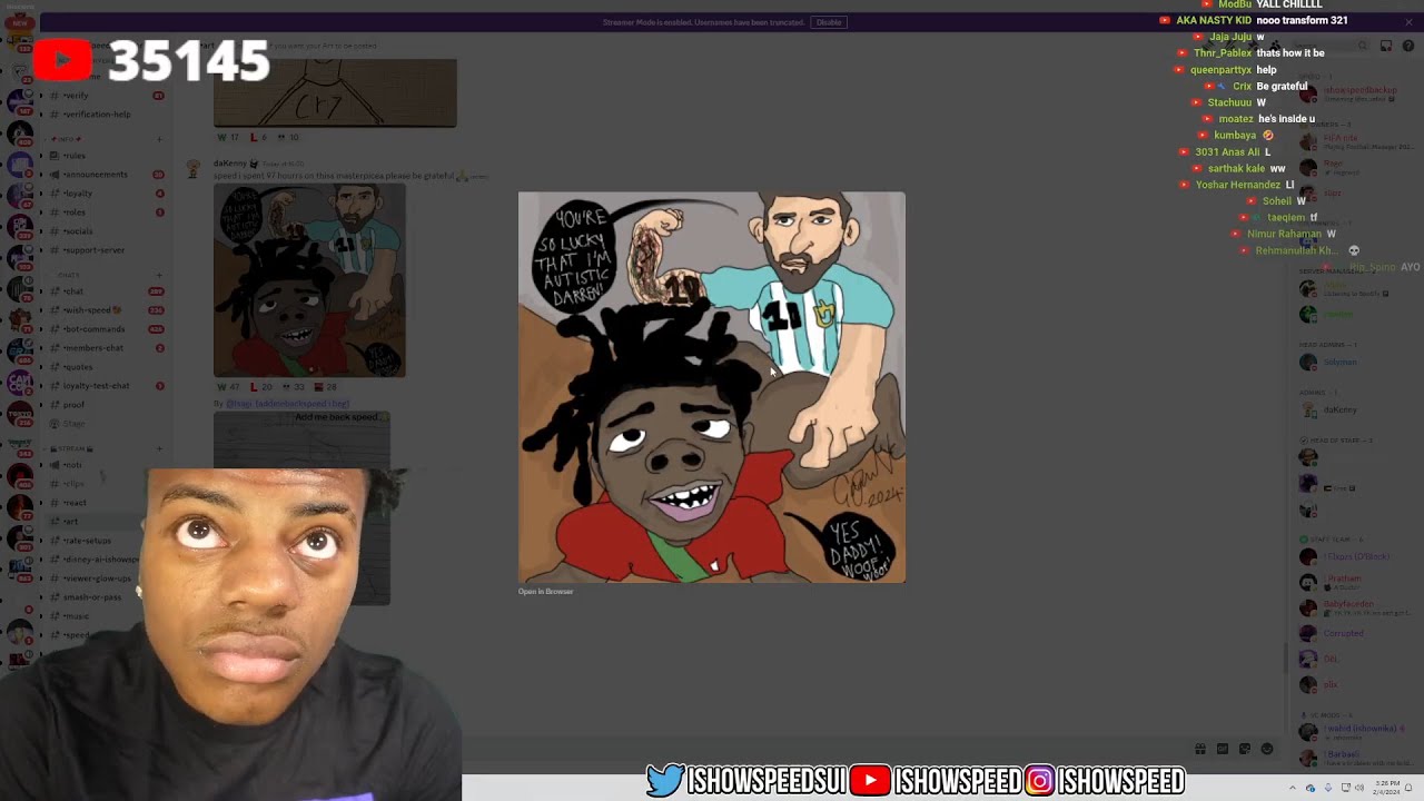Ishowspeed Reacts To The Craziest Fan Art Ever рџ ђ Youtube