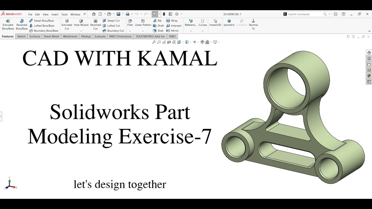 Solidworks Part Modelling Exercise 7 Solidworks Tutorial For Beginner