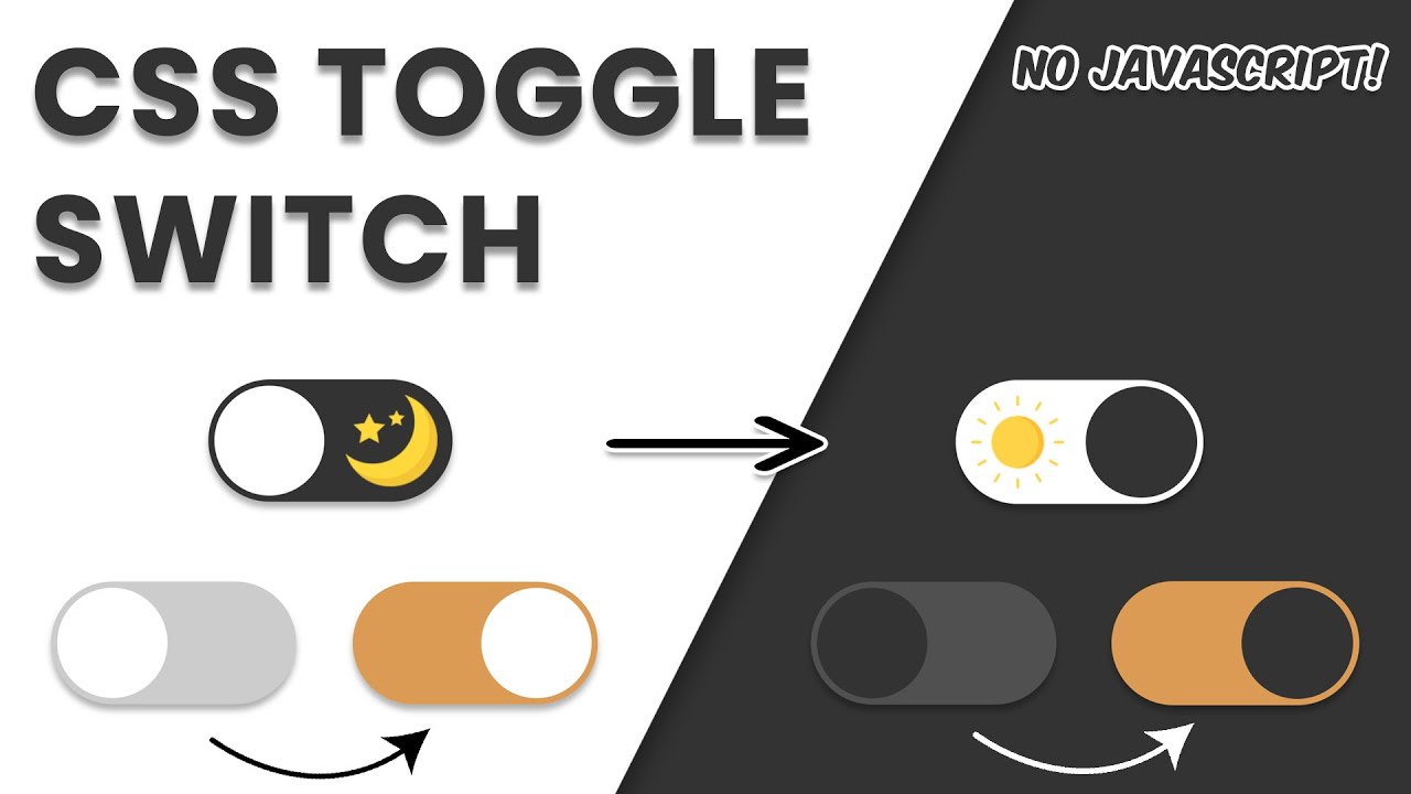 How To Create Custom Toggle Switches In Html And Css No Javascript