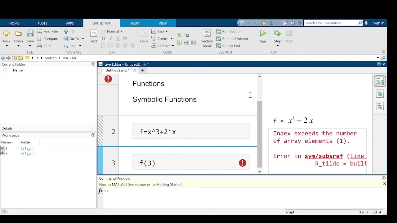 Symbolic Mathematics In Matlab Youtube