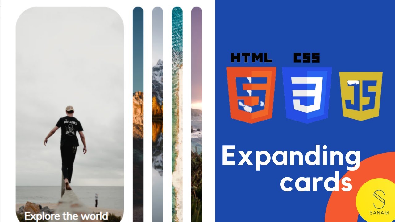 Expanding Card In 2021 Html Css Js Youtube