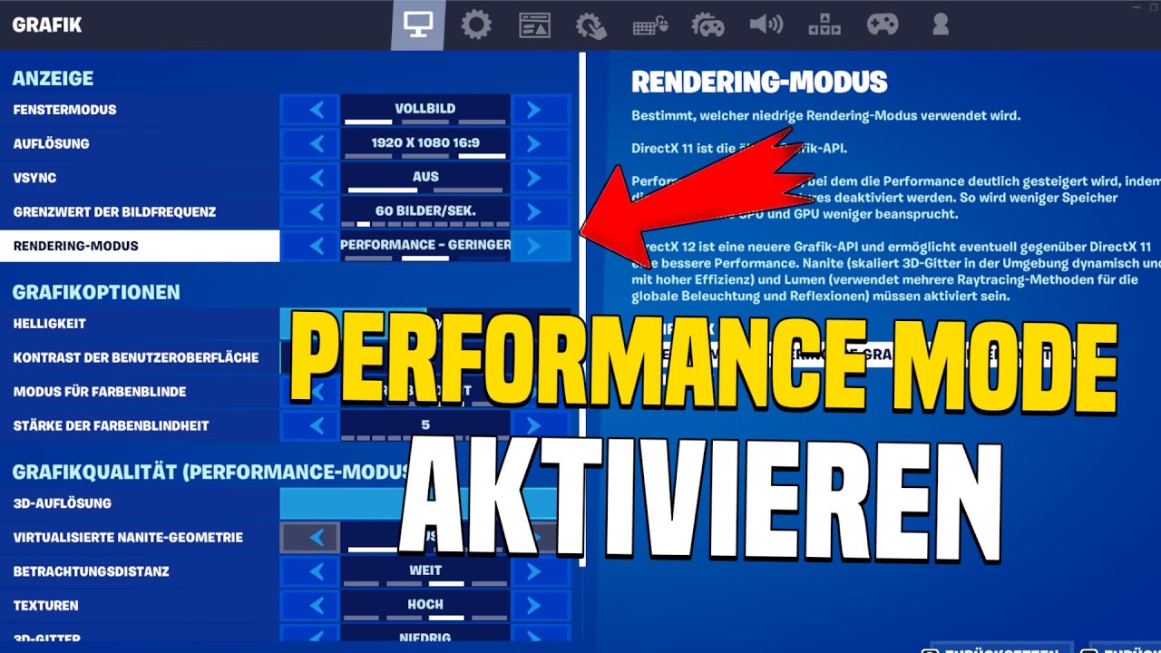 Fortnite Performance Mode Aktivieren Für Mehr Fps Tutorial Youtube
