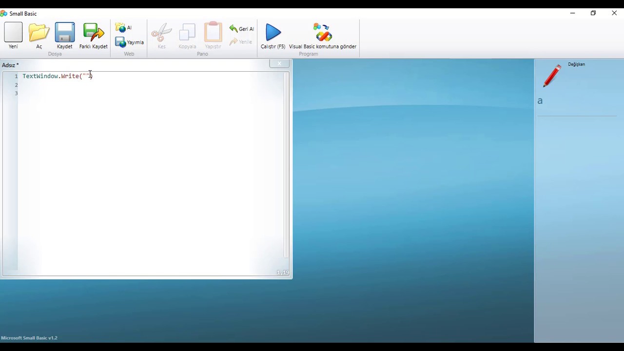 Small Basic Dersleri 3 Textwindow д еџlemleri Ve Deдџiеџkenler Youtube