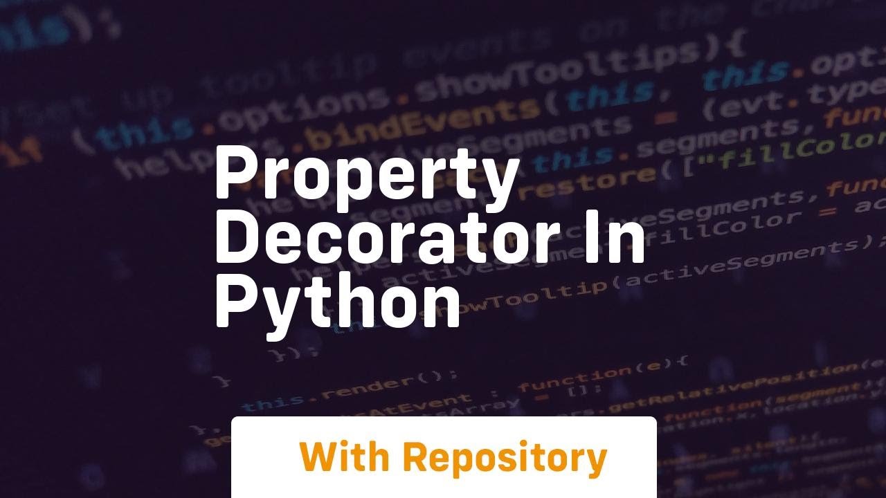 Property Decorator In Python Youtube