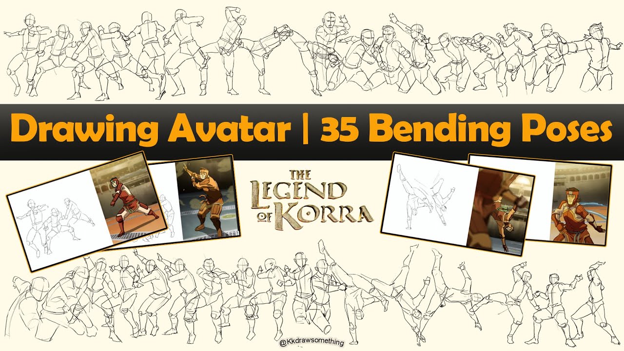 Drawing Avatar Bending Animation Poses Korra Book 1 Youtube