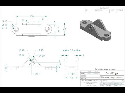 Solid Edge Tutorial Practice For Beginners 2 Youtube