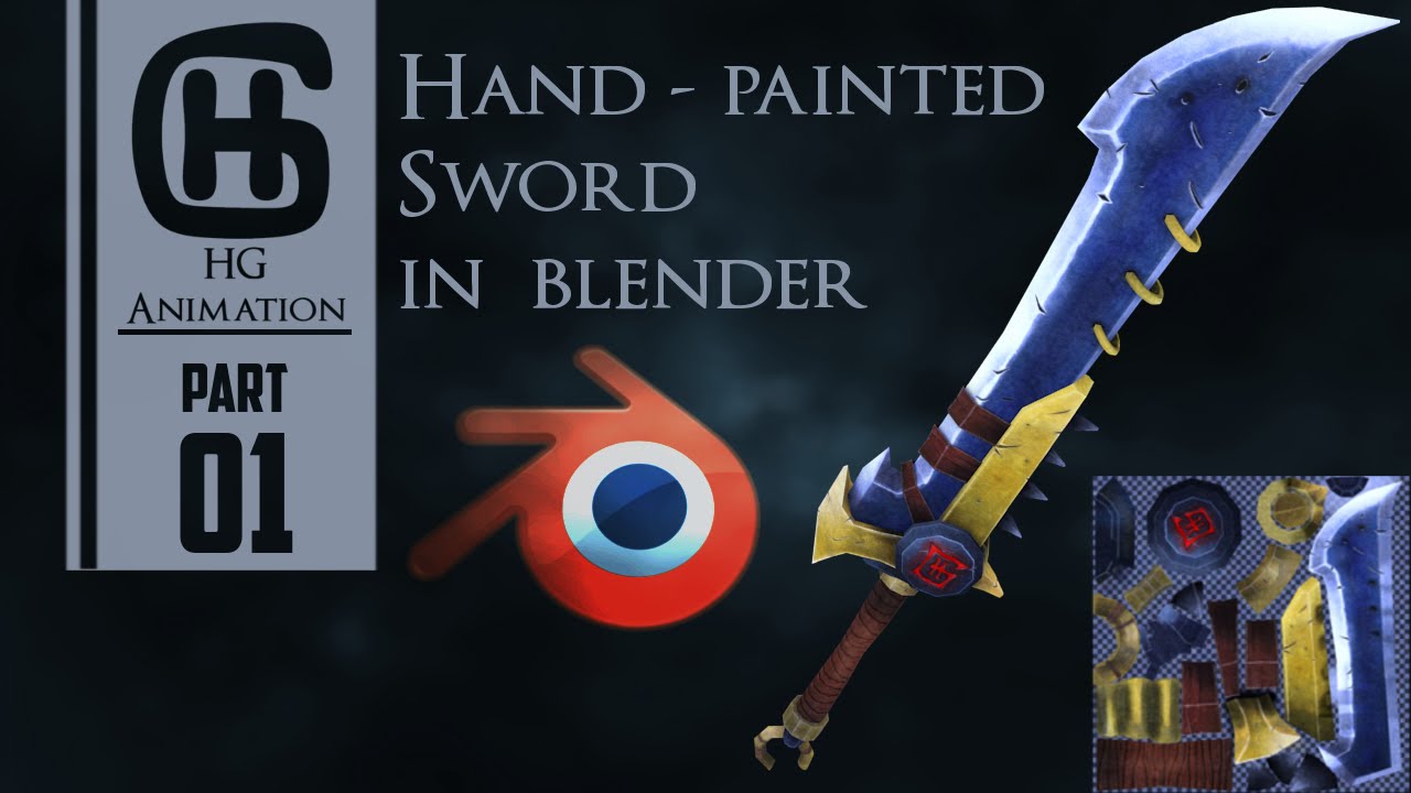 Hand Painted Sword In Blender Part 1 Timelapse Hg Animation Youtube