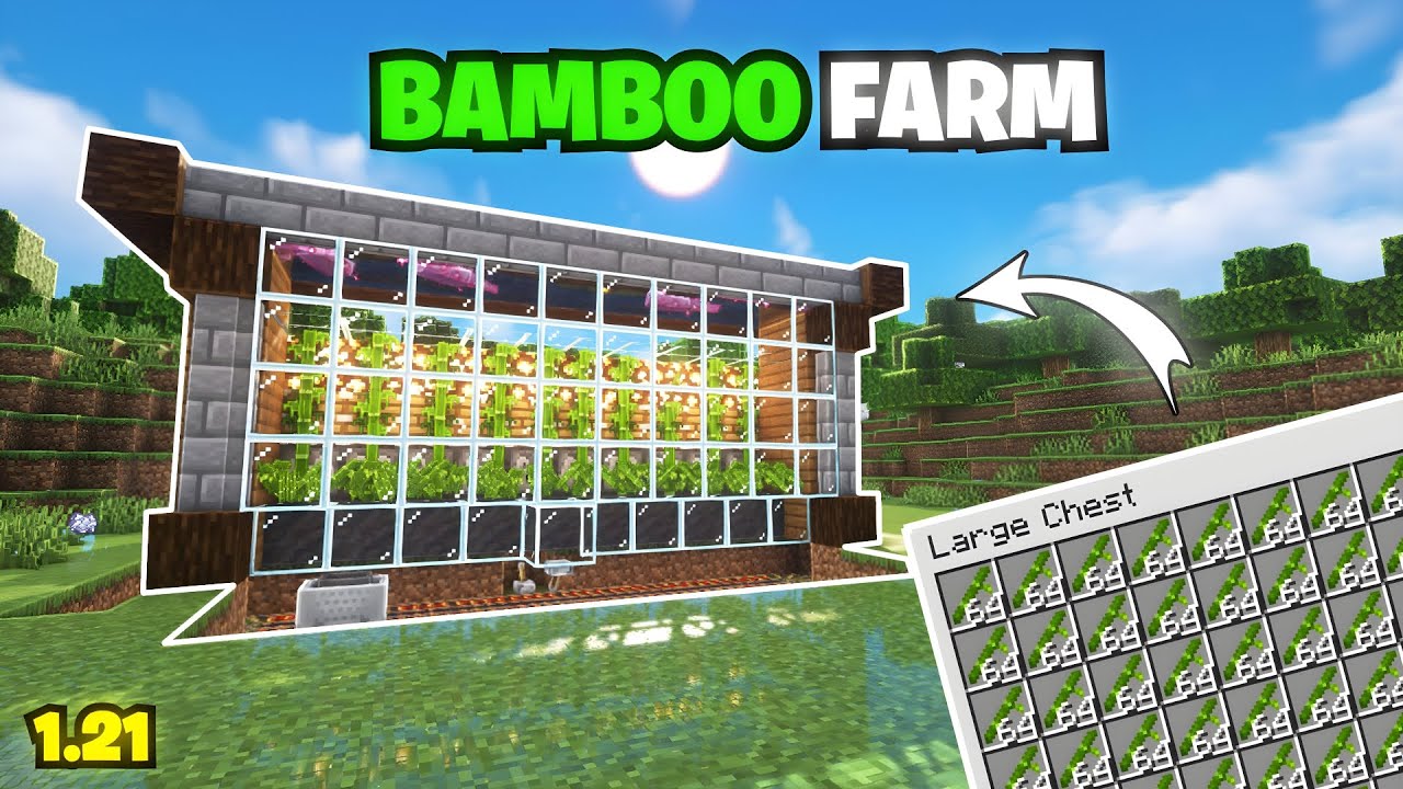 Minecraft Automatic Bamboo Farm 1 21 Tutorial Youtube