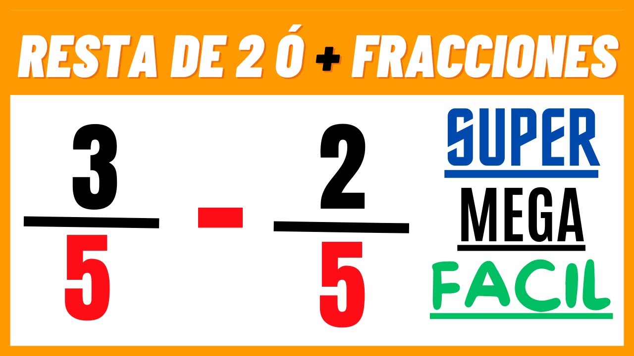 Resta De 2 Fracciones Homogéneas Super Facil Youtube