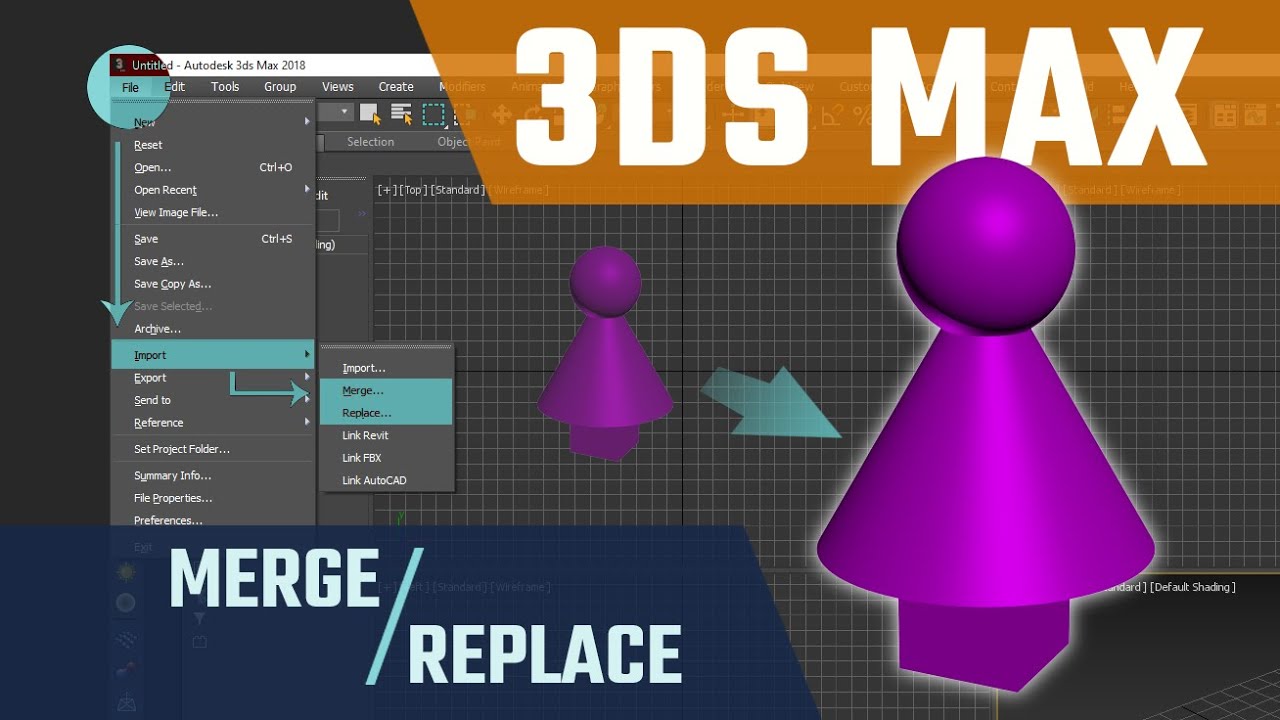 3ds Max Merge Replace Tutorial Youtube