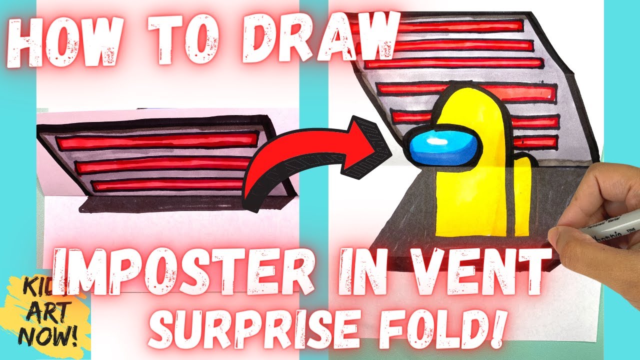 How To Draw A Folding Surprise Among Us