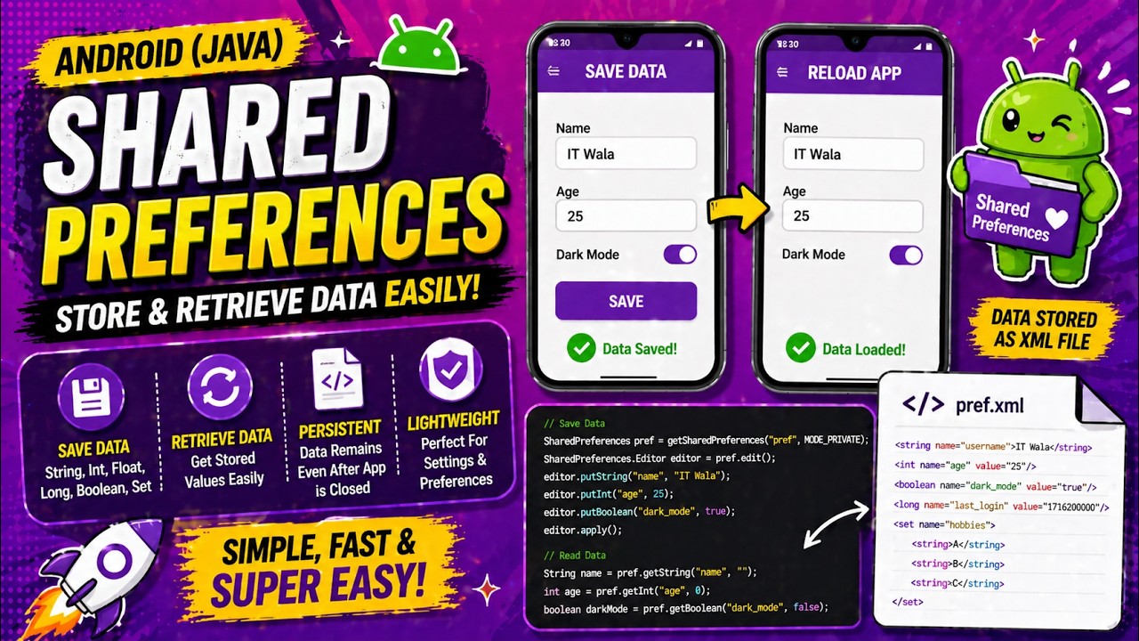 Android Shared Preferences Tutorial In Java Youtube