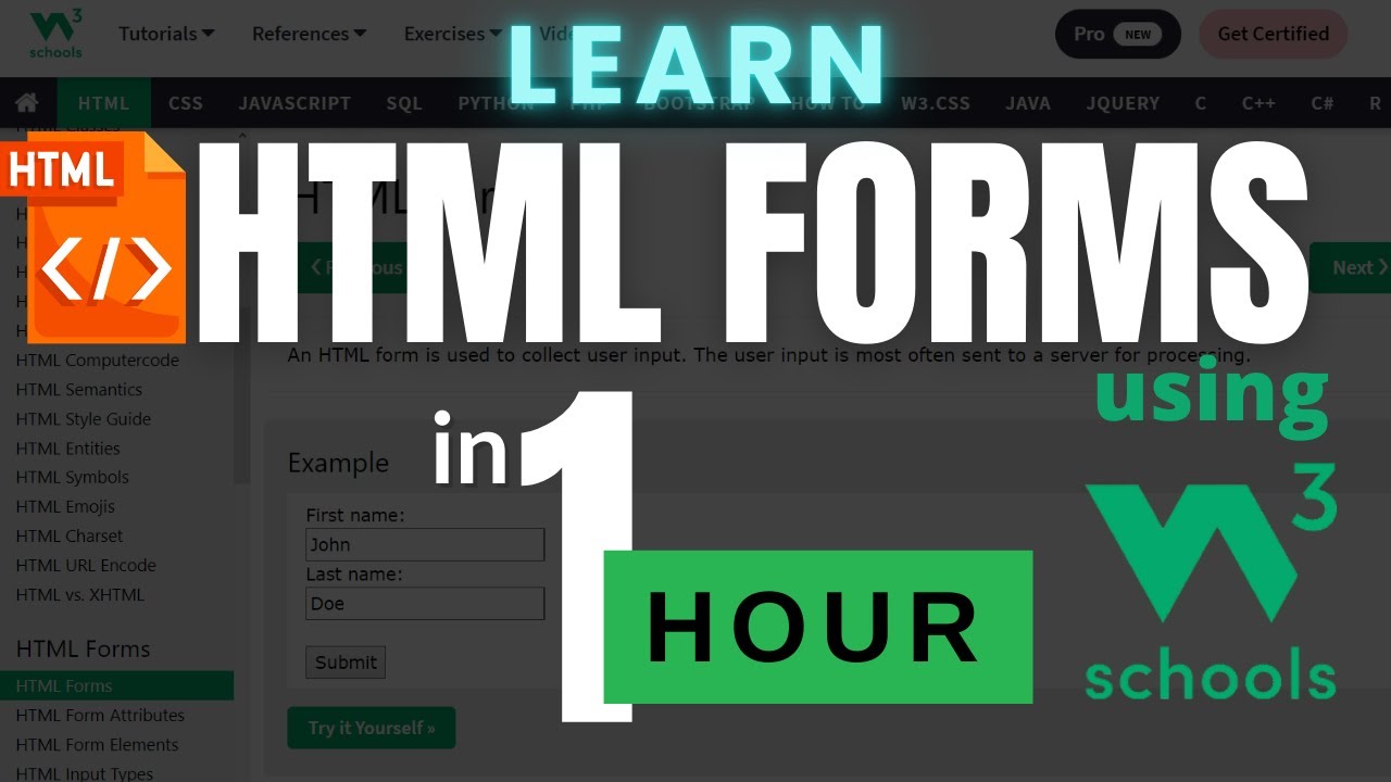 Html Forms Complete Tutorial W3schools Guide For Beginners W3schools