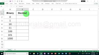 Us Tutorial Of Bin2dec Function In Ms Excel How To Convert Binary To