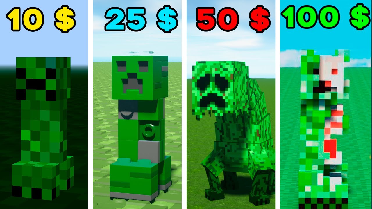 Minecraft With Different Price 10 Vs 25 Vs 50 Vs 100 Youtube