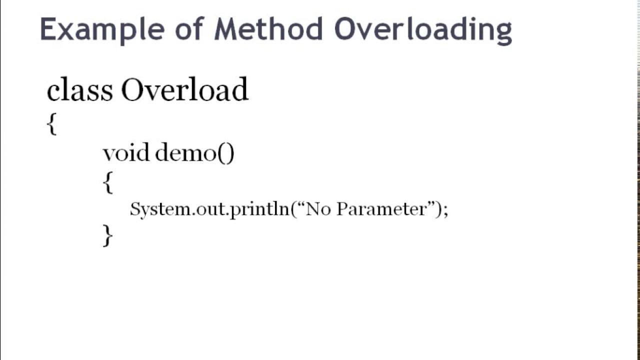 Method Overloading Constructor Overloading Youtube