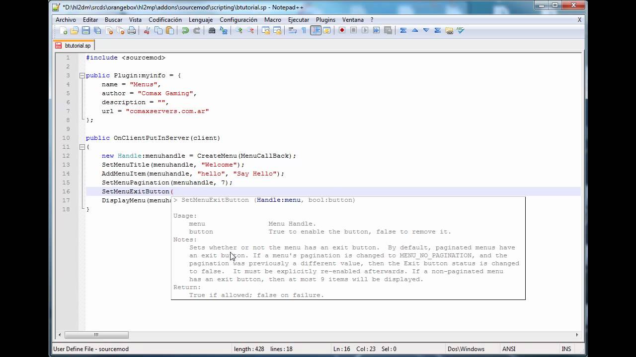 Sourcemod Coding Tutorial 7 Menus Show Menu When Client Joins