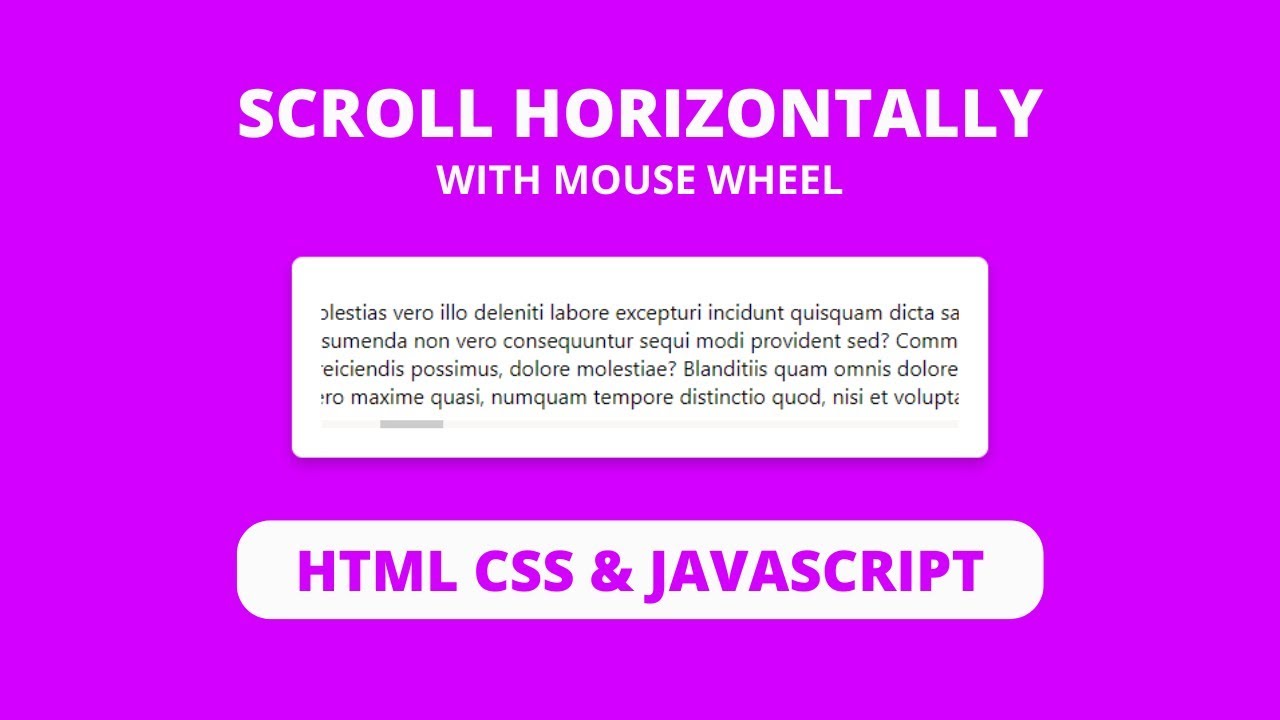 Scroll Horizontally With Mouse Wheel Using Html Css Javascript