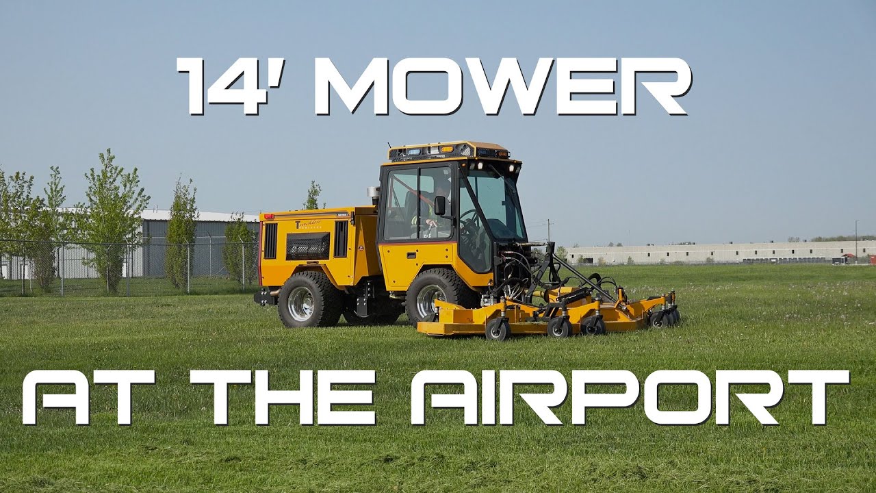 The Ultimate Mowing Tool 14 Wide Lawn Mower At The Airport Youtube