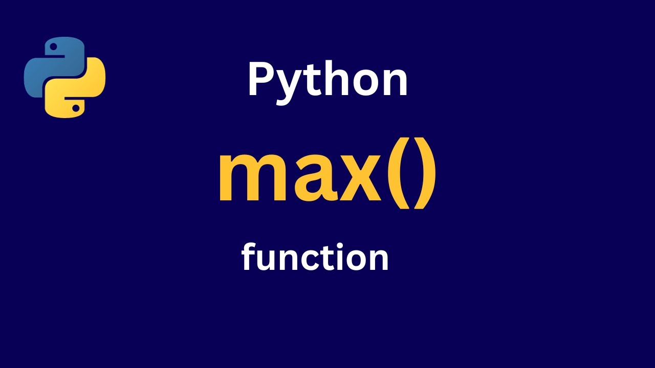 Max Function Python Youtube