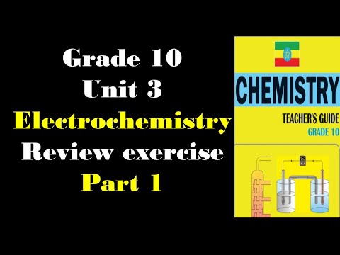 Chemistry Grade 10 Unit 3 Review Exercise Part 1 About Electrochemistry