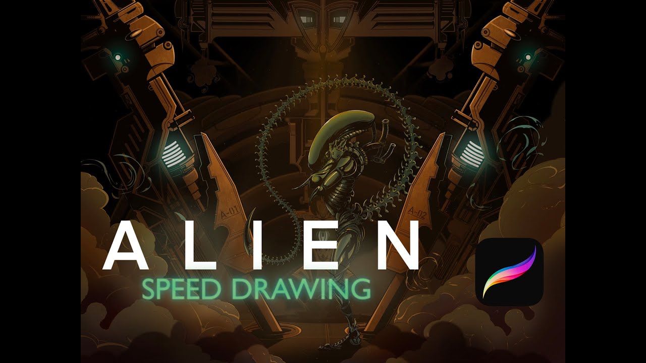 Alien Xenomorph Speed Drawing Time Lapse Youtube