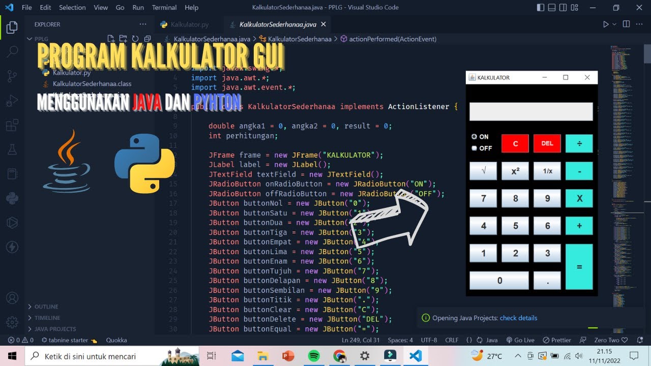 Program Kalkulator Java Dan Python Youtube