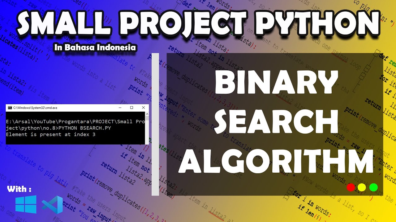 Python Binary Search Algorithm Small Project 08 Youtube