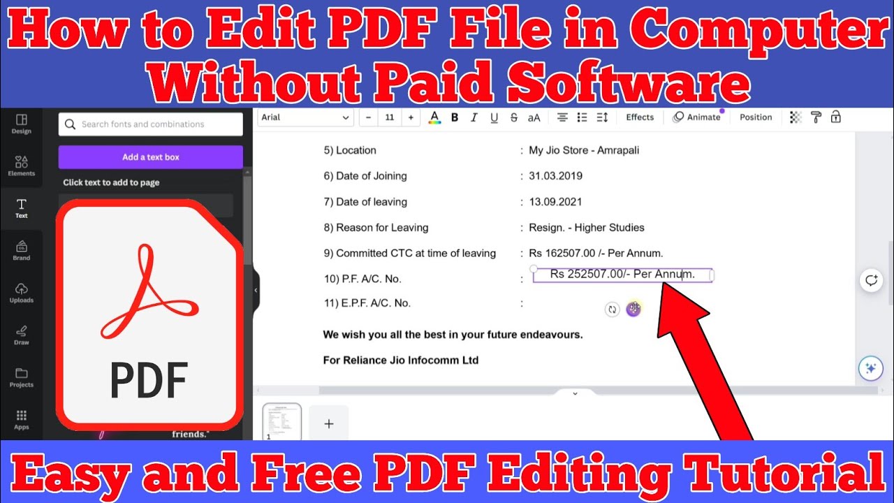 How To Edit Pdf File In Computer Without Paid Software Easy And Free