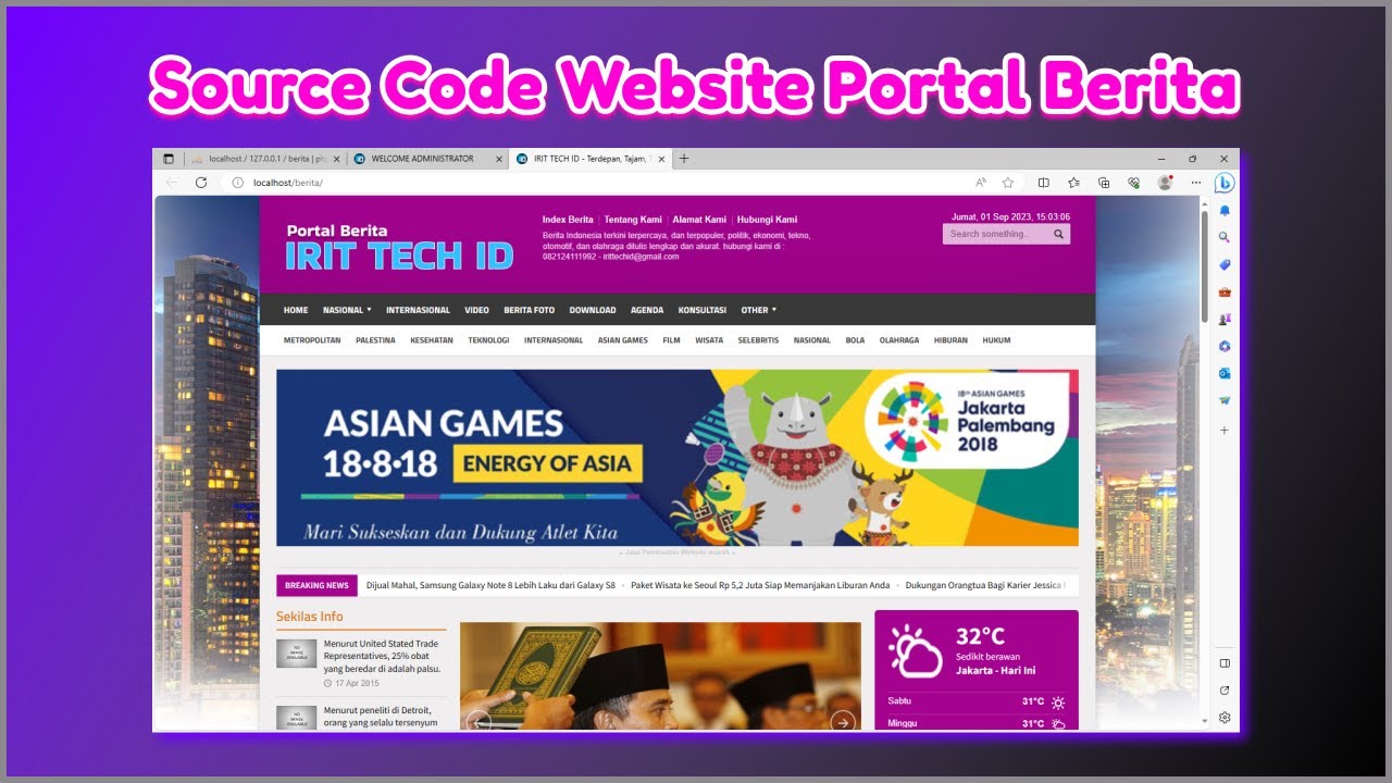 Source Code Website Portal Berita Full Fitur Tutorial Website Php