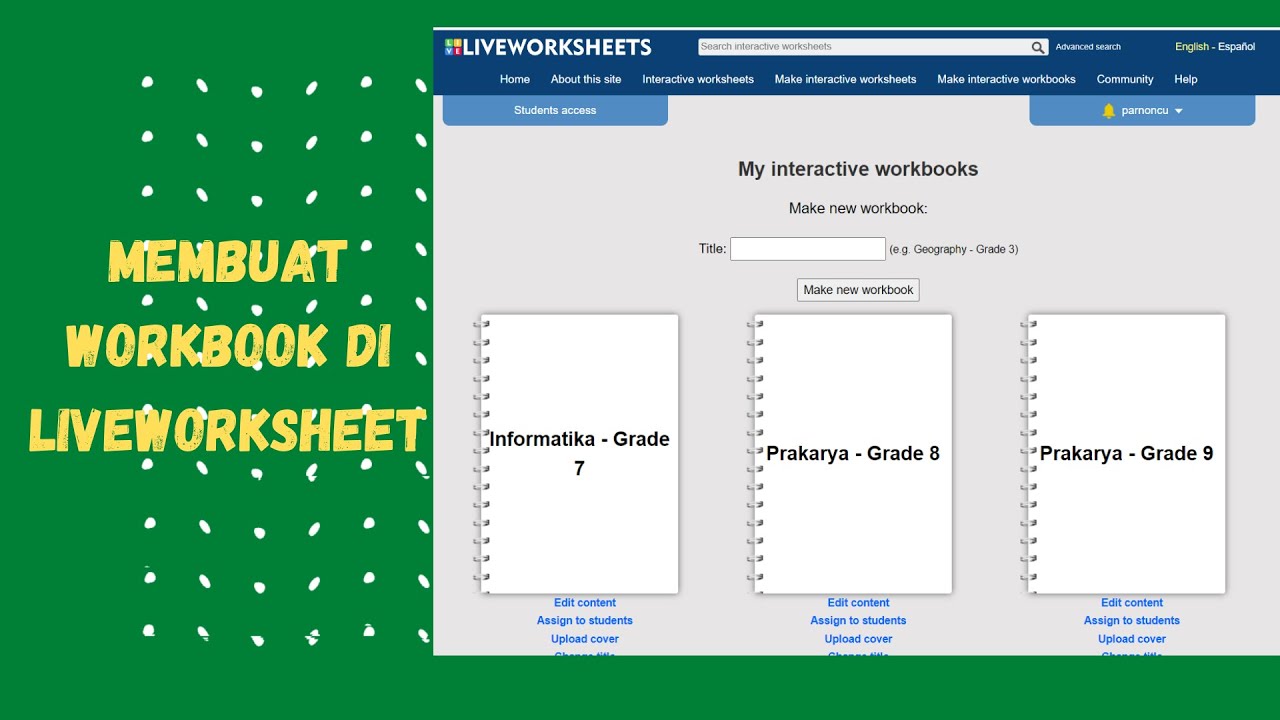 Membuat Workbook Di Liveworksheet Youtube