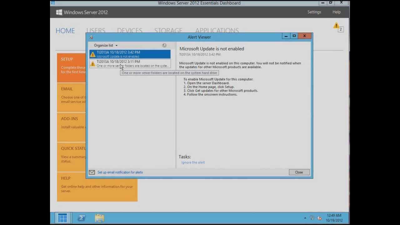 Windows Server 2012 Essentials Quick Tour Youtube