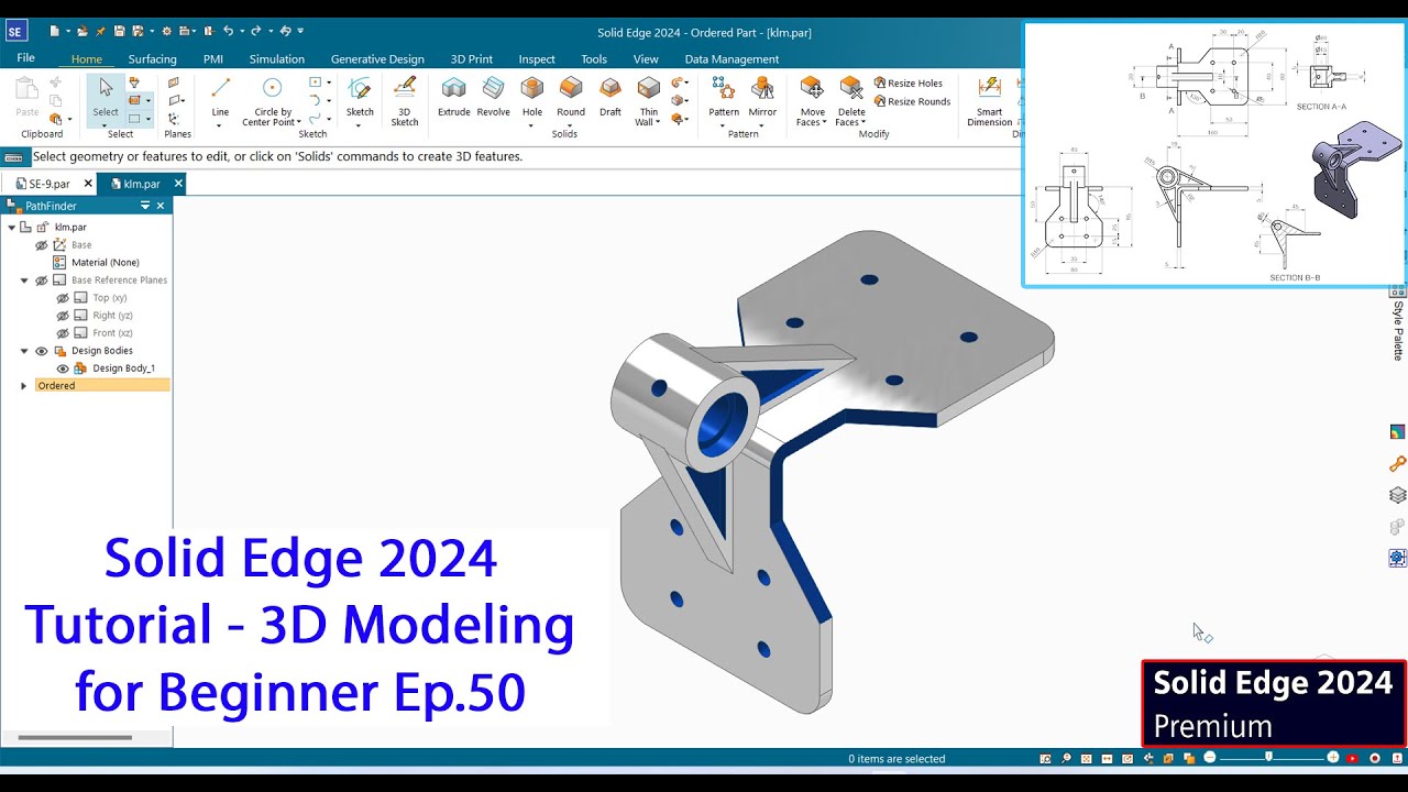 Solid Edge 2024 Tutorial 3d Modeling For Beginner Ep 50 Youtube