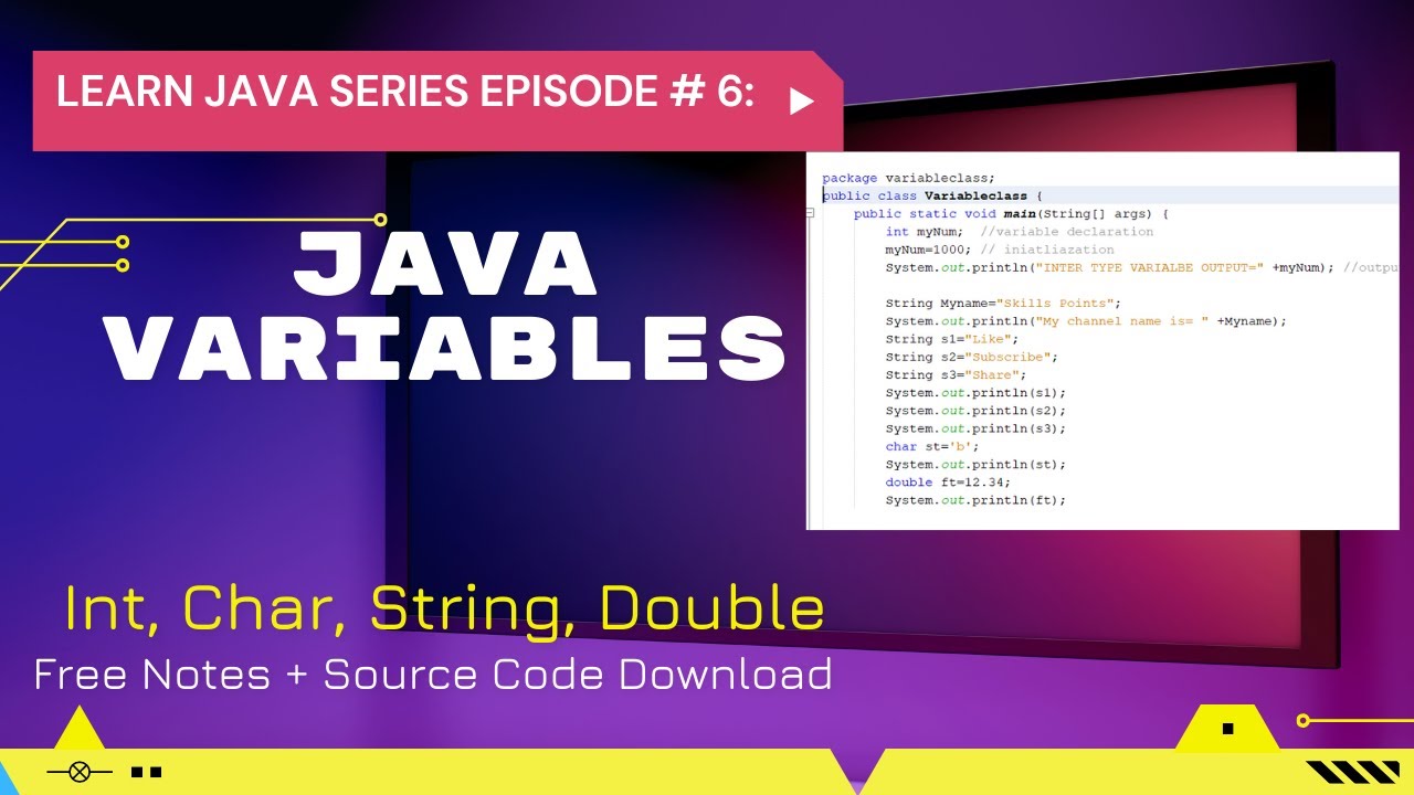 Java Tutorial Java Variables Youtube