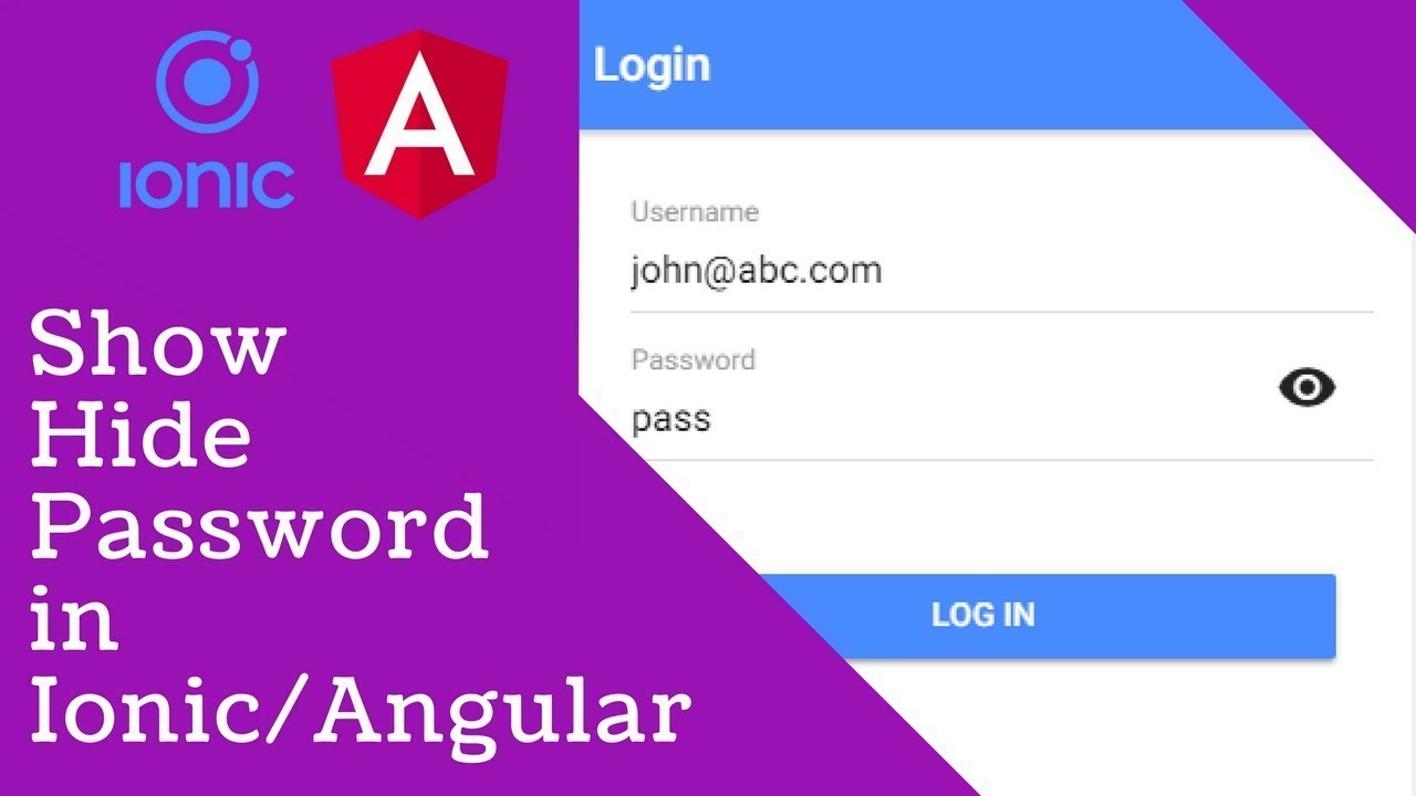 Show Hide Password In Ionic Angular Youtube