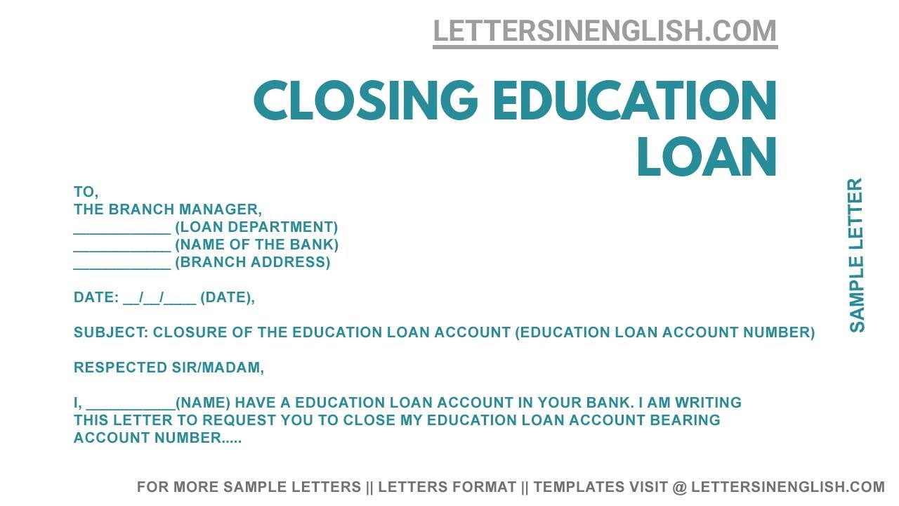 Education Loan Closure Letter Format Pdf Infoupdate Org