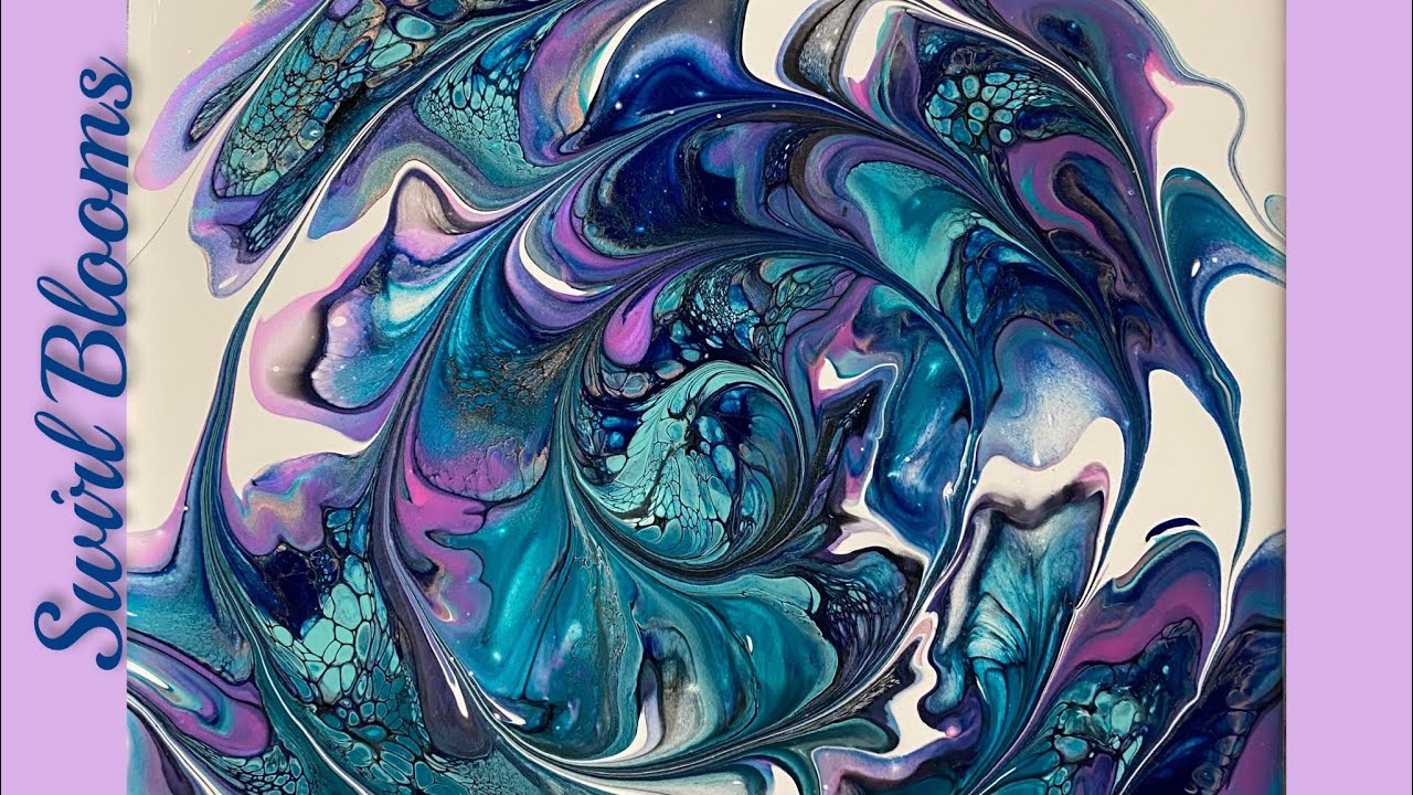 783 Swirl Blooms Technique And Spin Fluid Art Acrylic Pouring