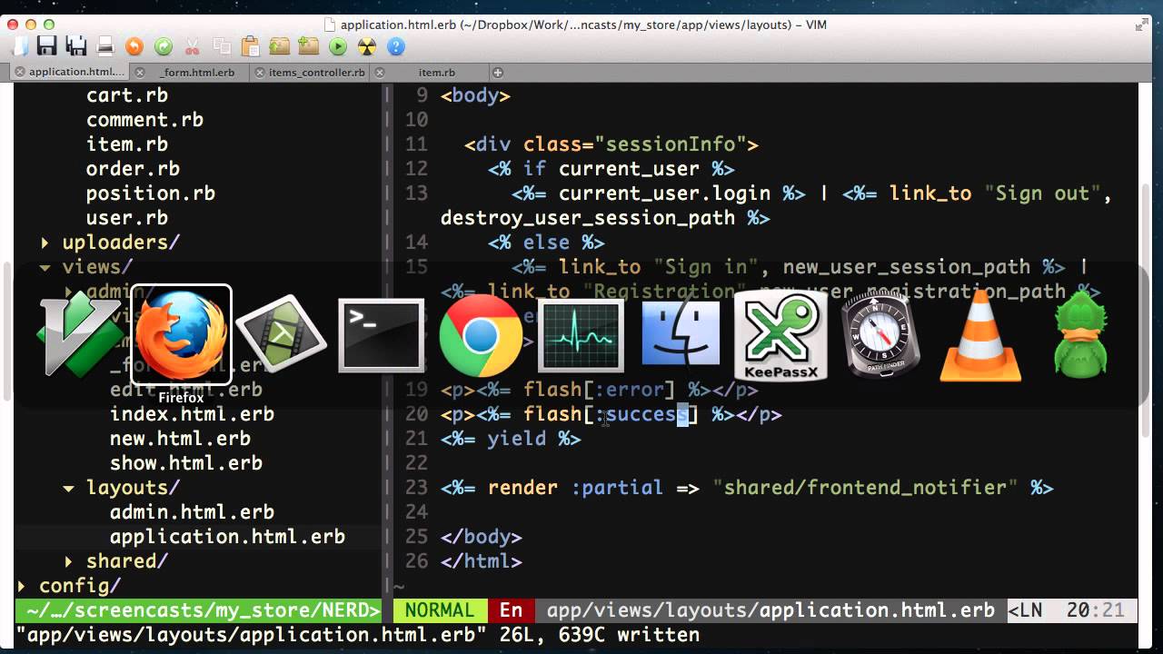 научись Rails объект Flash Youtube