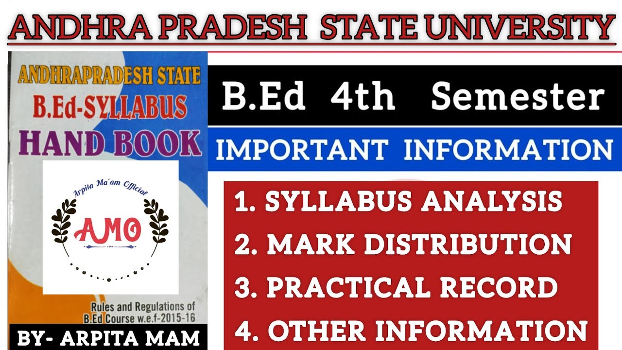 4th Semester Syllabus Acharyanagarjunauniversity Anu 4thsem Mark