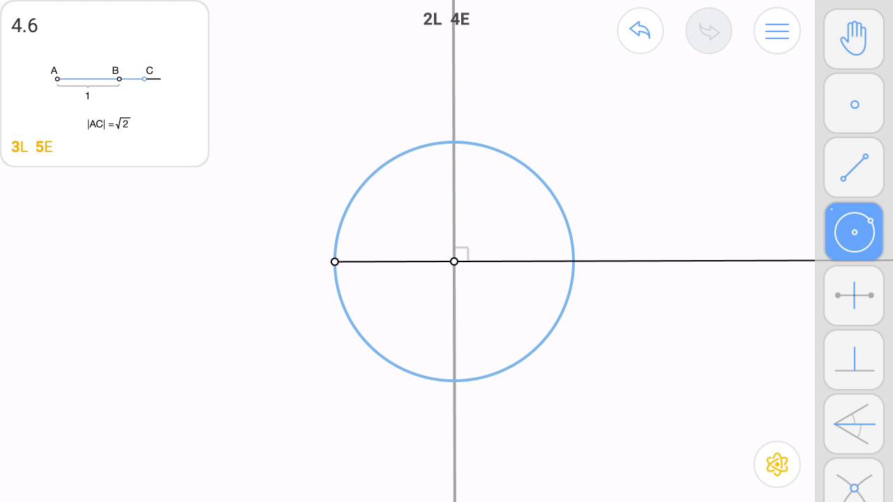 Euclidea 4 6 Delta 6 Solution Walkthrough Youtube