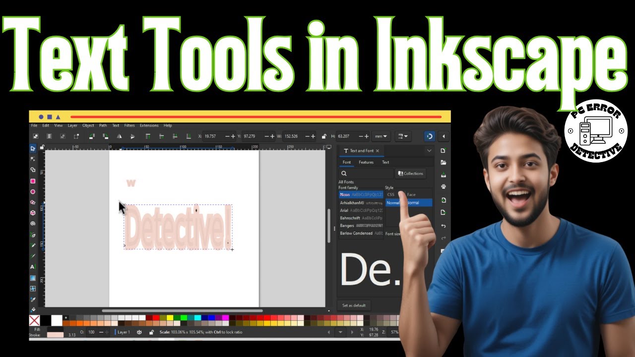 How To Work With Text In Inkscape Complete Beginner Guide Youtube