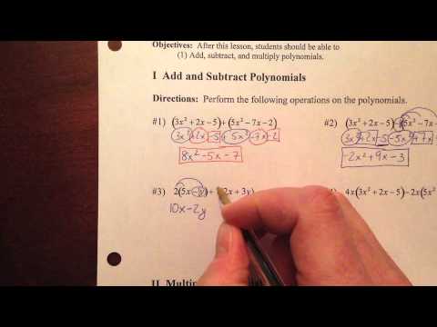 Algebra 2 Notes 3 2 Polynomial Arithmetic Part 1 Youtube